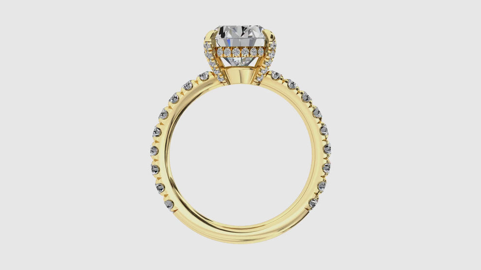 Basket Set Ring With Hidden Halo & Diamond Prongs – Scintillating Diamonds